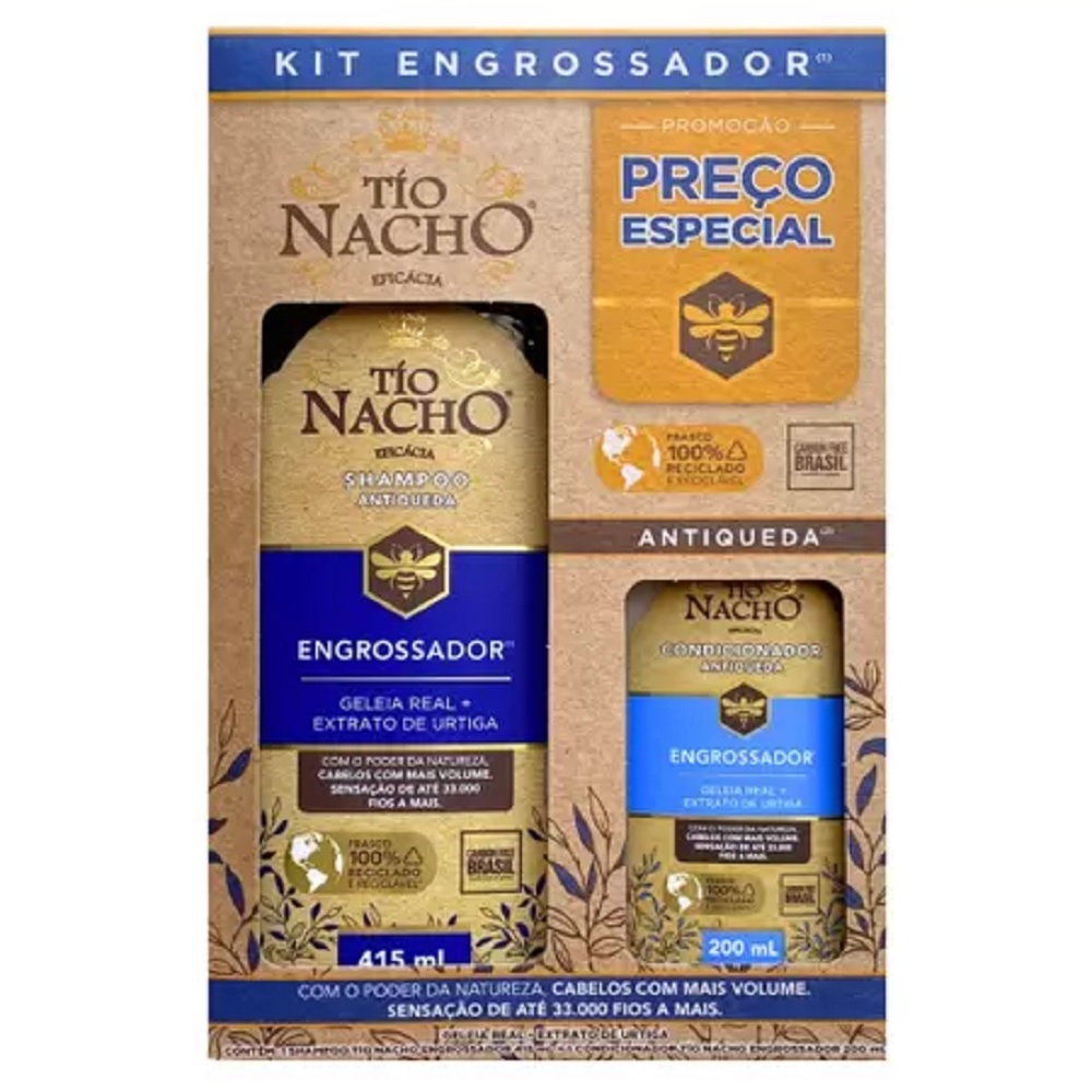 Kit Tio Nacho engrossador kit azul mais volume | Shopee Brasil
