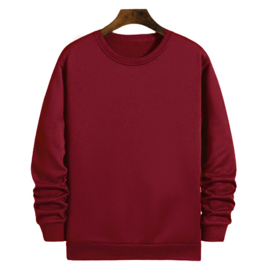 Moletom Careca Liso gola redonda Unissex com Ribana Flanelado ou ...