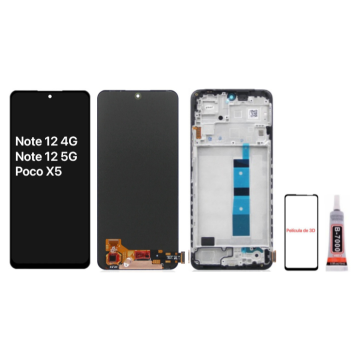 Tela Touch Display Lcd Incell/Oled Redmi Note 12 4g / Note 12 5g / Poco X5 Sem Aro / Com Aro A ...
