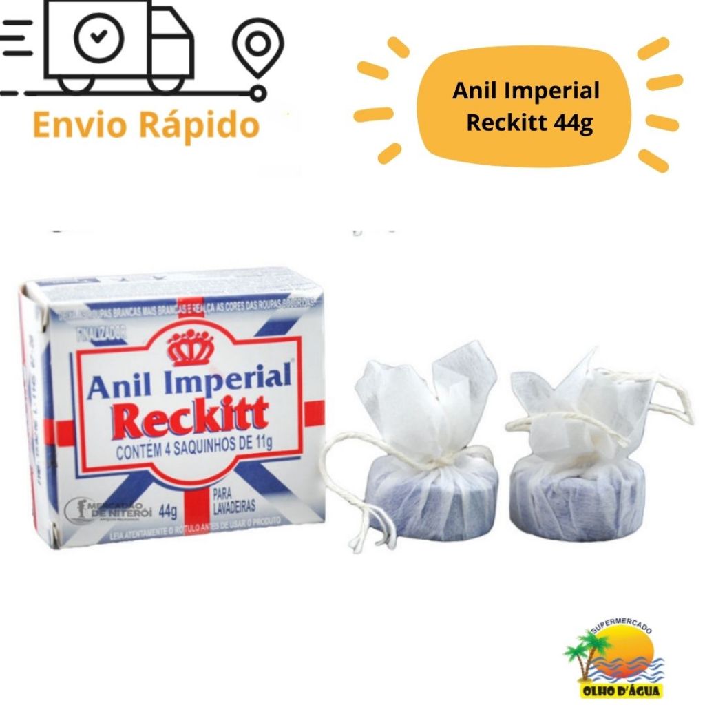 Anil Imperial Reckitt alvejante em pó 44g | Shopee Brasil