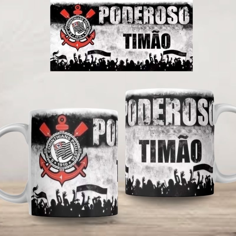 Caneca Corinthians Poderoso Timão Time de Futebol Personalizada ...