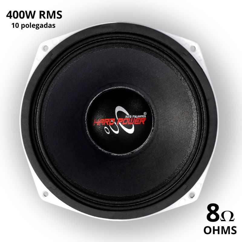 Alto falante médio grave 10 Polegadas Hard Power HP400 10 400W RMS 8 ohms | Shopee Brasil