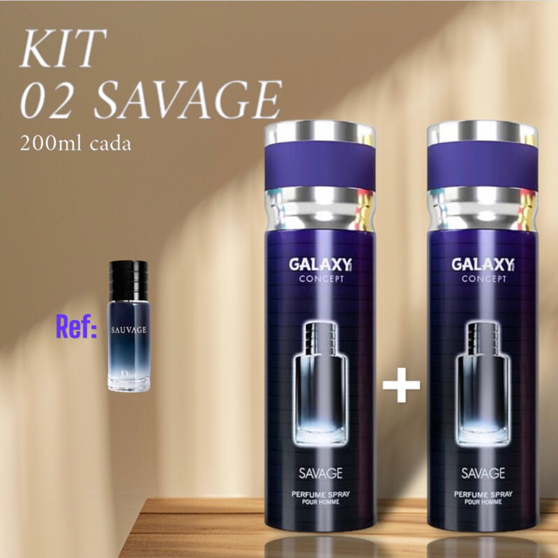 Kit 02 Perfume Spray Salvo Galaxy Concept 200ml Masculino sava | Shopee ...