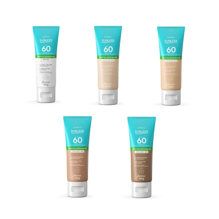 Protetor Solar Sunless Facial Antioleosidade FPS 60 40g | Shopee Brasil