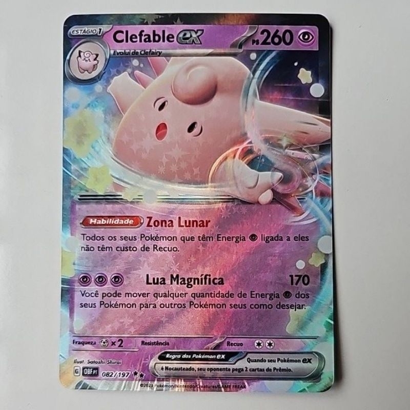 Carta Pokemon Clefable Ex 082/197 Obsidiana em chamas | Shopee Brasil