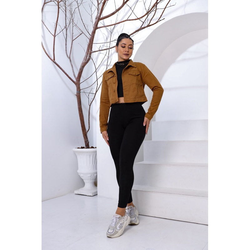 jaqueta jeans feminina com Lycra | Shopee Brasil