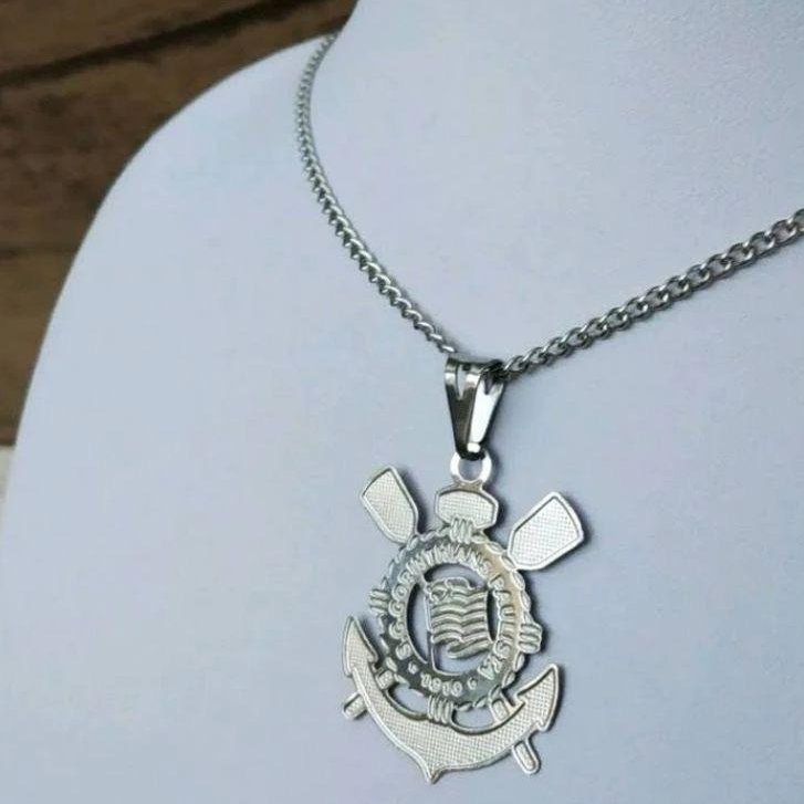 Colar do Corinthians Time de Futebol Aço Inox Corrente Masculino ...