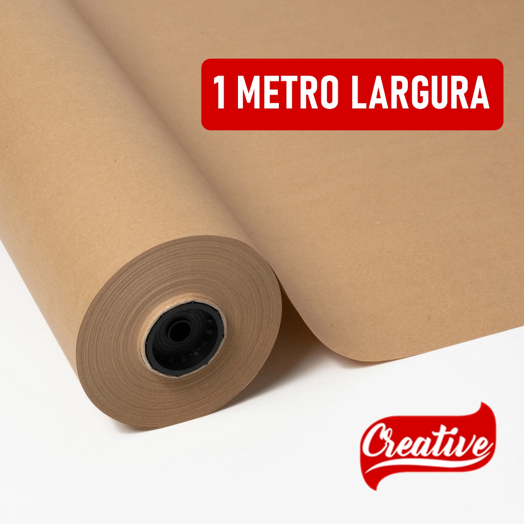 Papel Semi Kraft Pardo 1 Metro Largura x 30 Metros Ideal para Pinturas ...