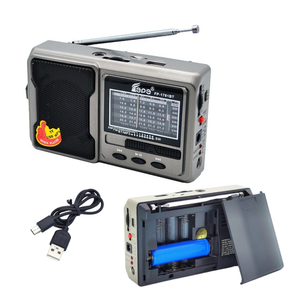 Radinho De Bolso Recarregável Lanterna Am/fm Pen Drive 380v Radio Usb ...