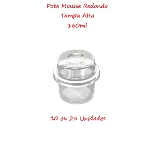 Pote Mousse Redondo 110ml* Tampa Alta 110A Não Articulada Starpack 10 ...