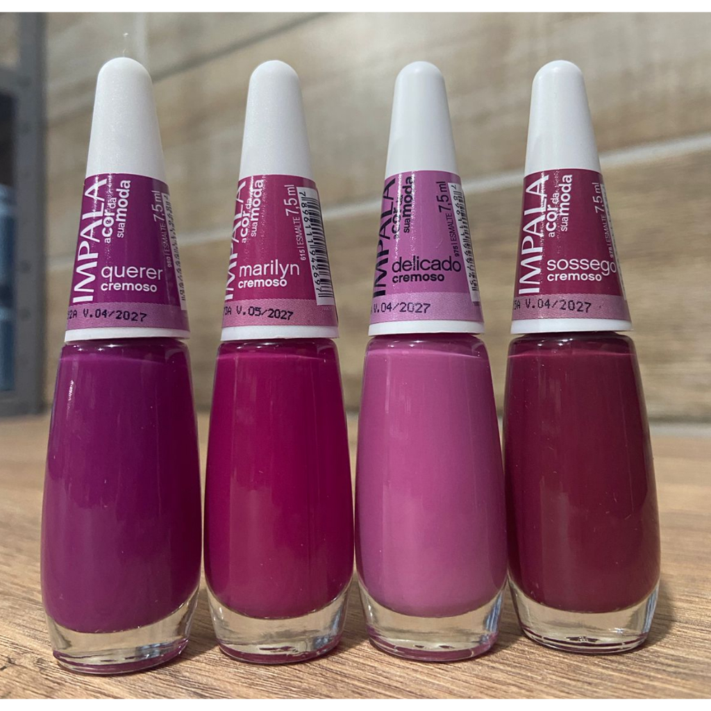 Kit Esmaltes Rosa Escuro Impala 2 | Shopee Brasil