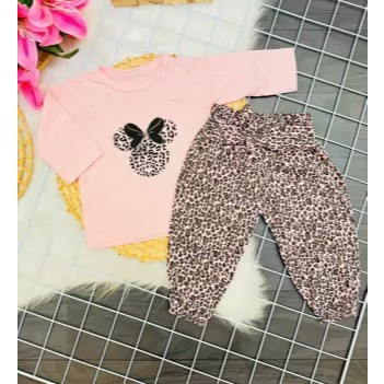 Conjunto Bebê Menina Manga Longa com Calça Minnie Oncinha e Amarelo ...