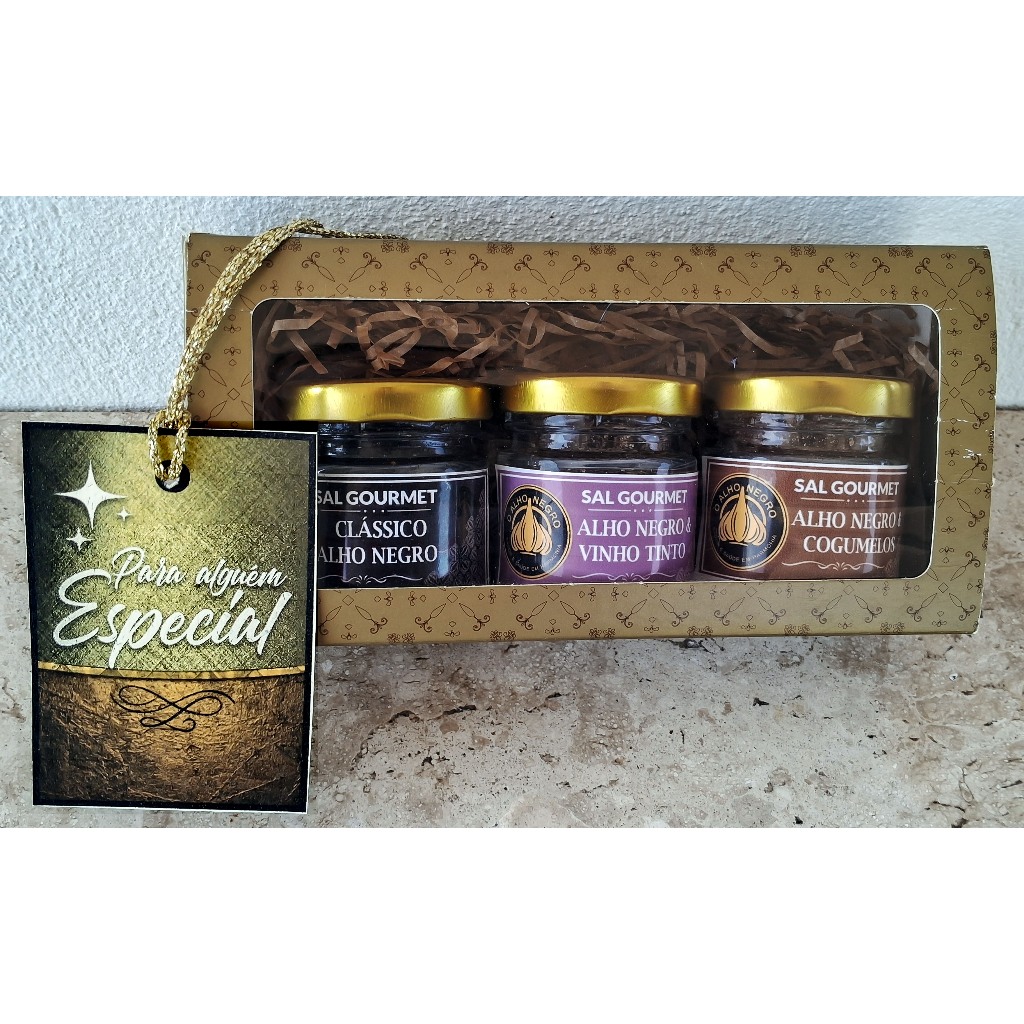 Presente Gourmet - Kit Para Churrasco Coleção Sal Gourmet Alho Negro ...