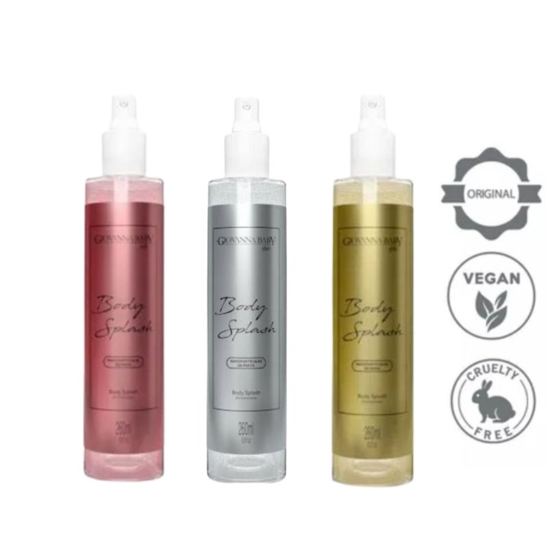 Kit Giovanna Baby Body Splash 260ml Nanopartículas - Gold Rose - Silver ...