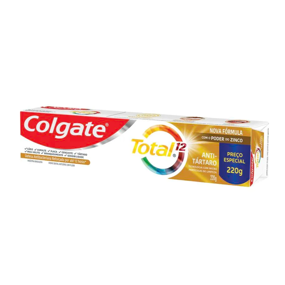 Creme Dental Colgate Total 12 Anti-Tártaro Tubo com 220g | Shopee Brasil