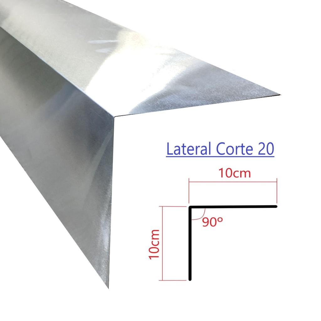 Rufo Lateral Aluminio Corte 20cm c/ 95cm (Kit 1 a 5 peças) | Shopee Brasil