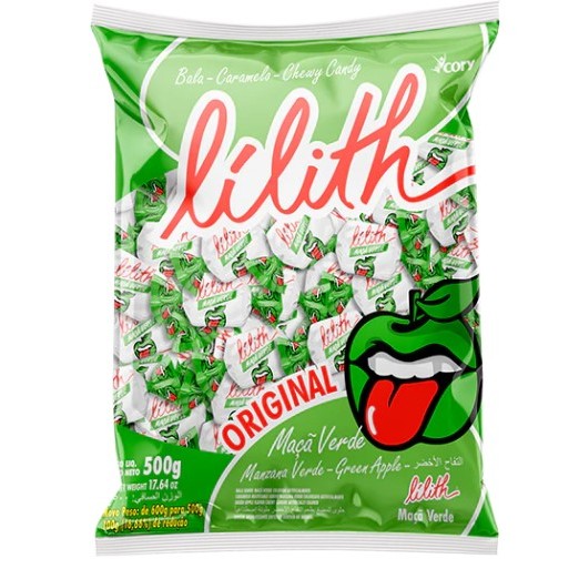 Bala Mastigável Maçã Verde Lilith 500g | Shopee Brasil