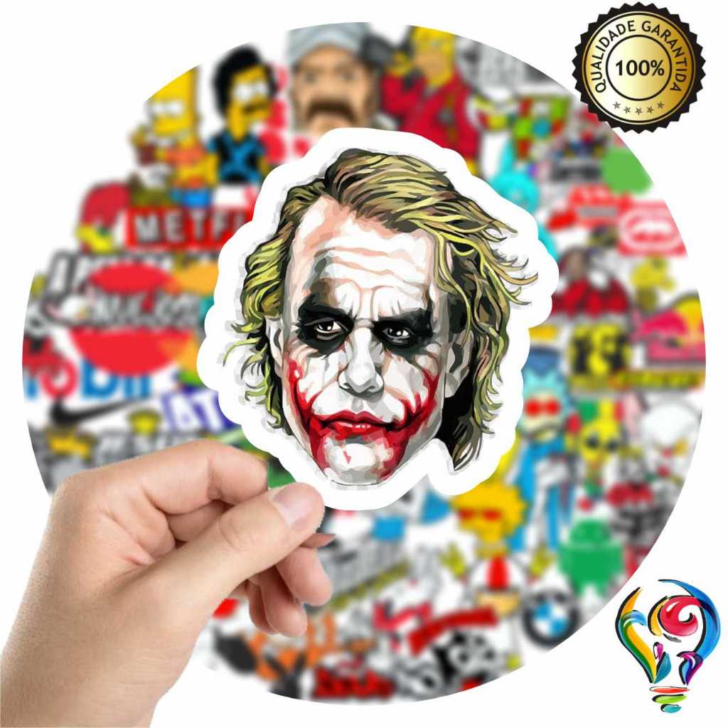 Adesivo Coringa Animado Sticker Para Bike Skate Moto Capacete Carro ...
