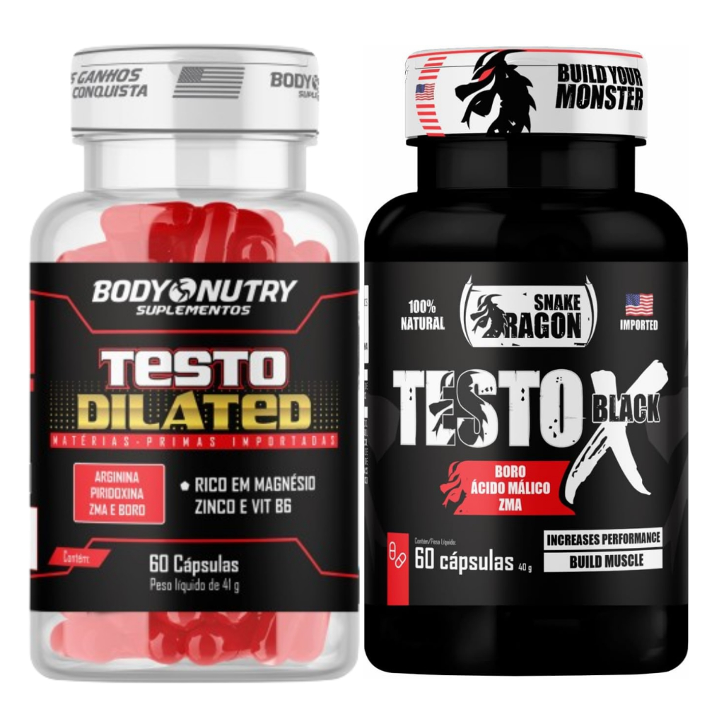 Kit Testo Dilated 60 Cápsulas + Testo X Black 60 Cápsulas | Shopee Brasil