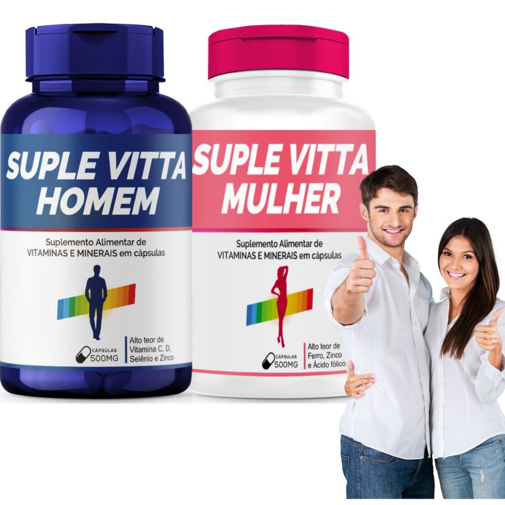 Kit homem e mulher: Complexo B, Vitamina C, Vitamina A e Mais para ...