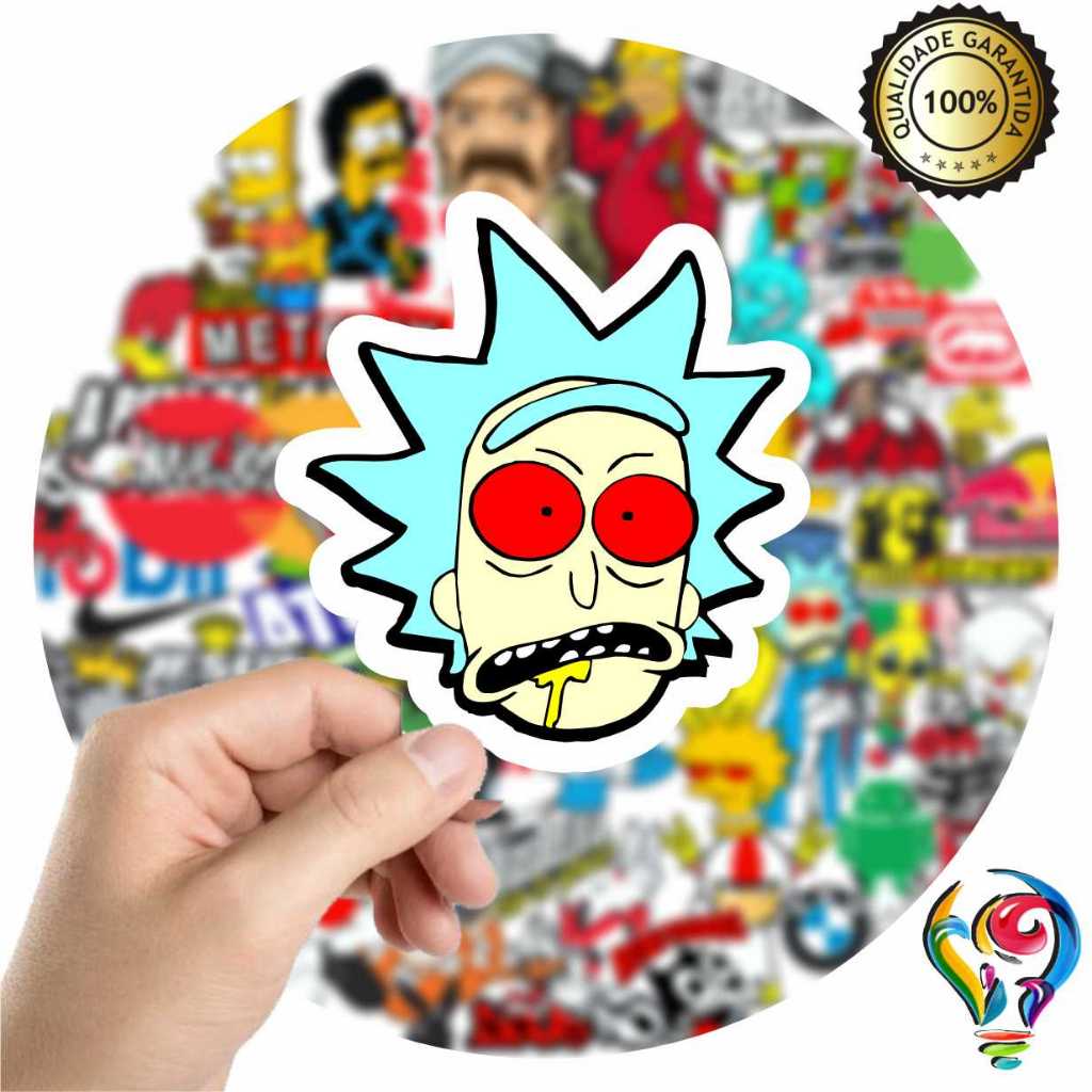 Adesivo Rick and Morty Animado Sticker Para Bike Skate Moto Capacete ...