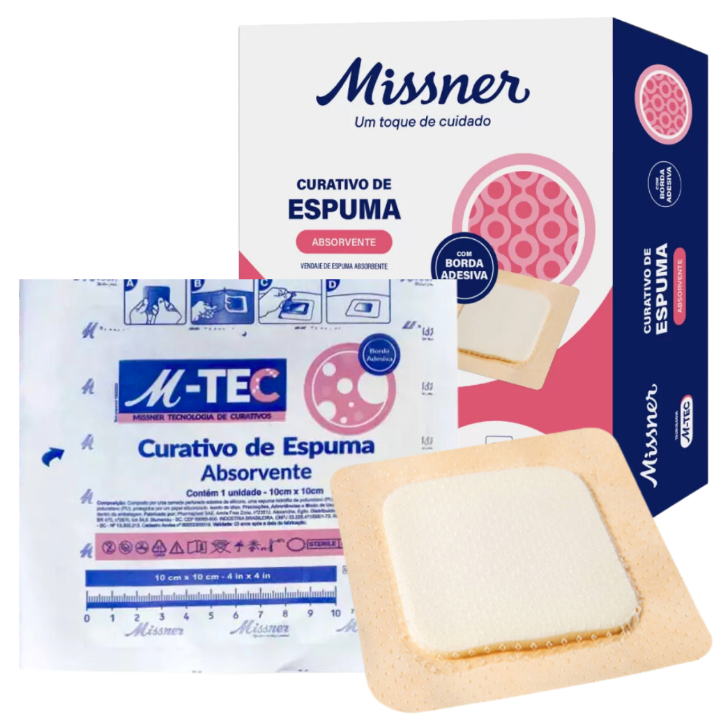 Curativo de Espuma Absorvente com Silicone Borda Adesiva 15x15cm ...