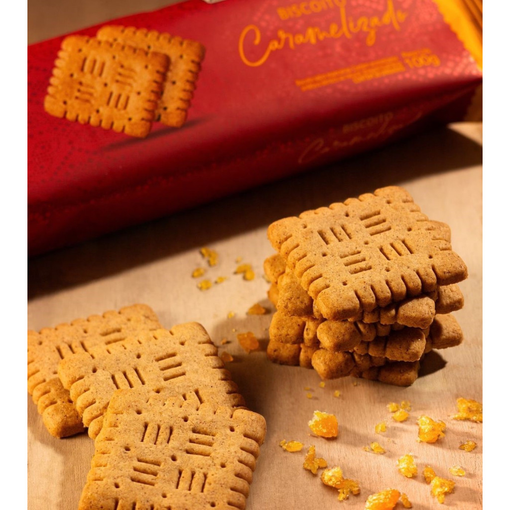 Biscoito caramelizado 100g Biscoiteria Cacau Show | Shopee Brasil