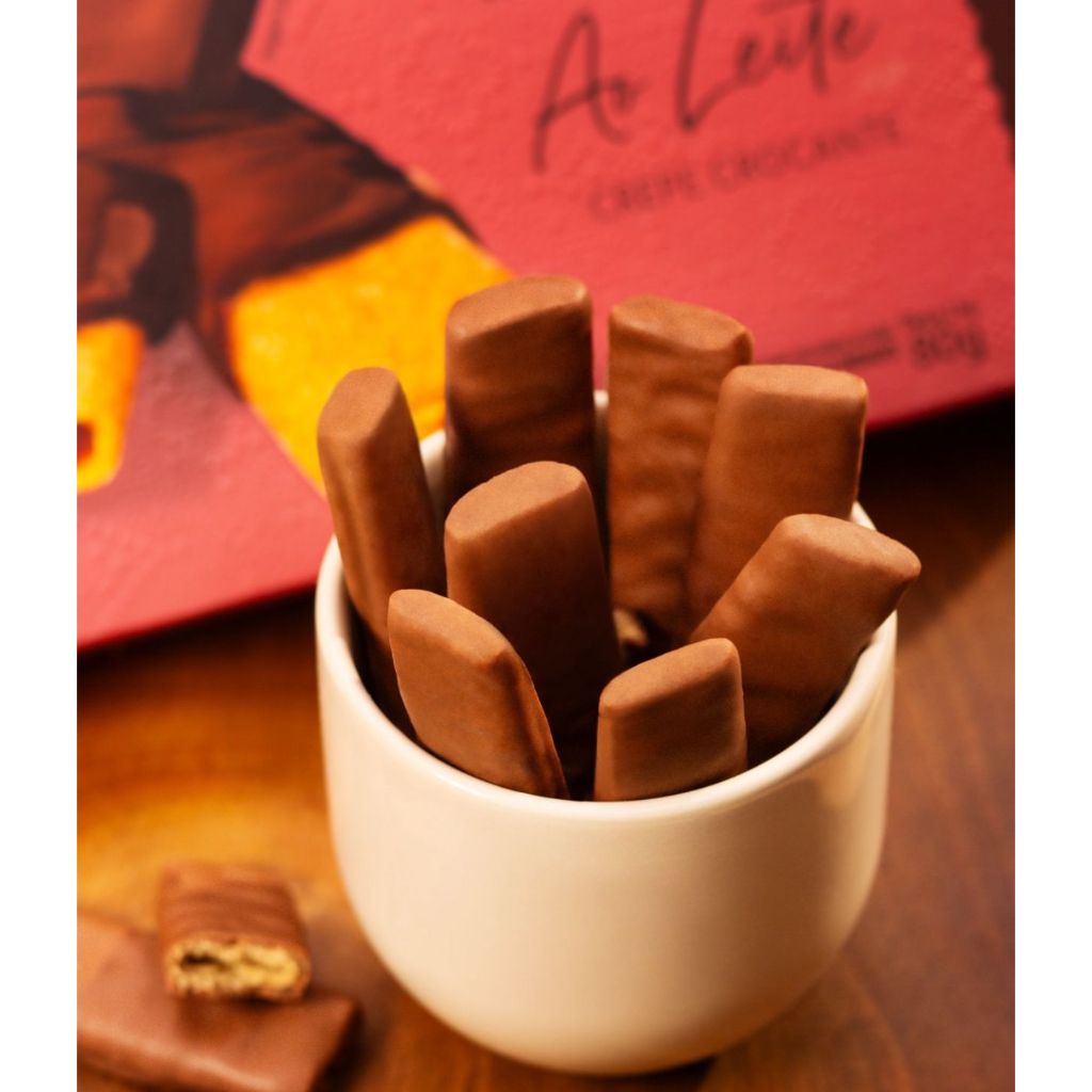 Wafer coberto chocolate ao leite 80g Biscoiteria Cacau Show Biscoito ...