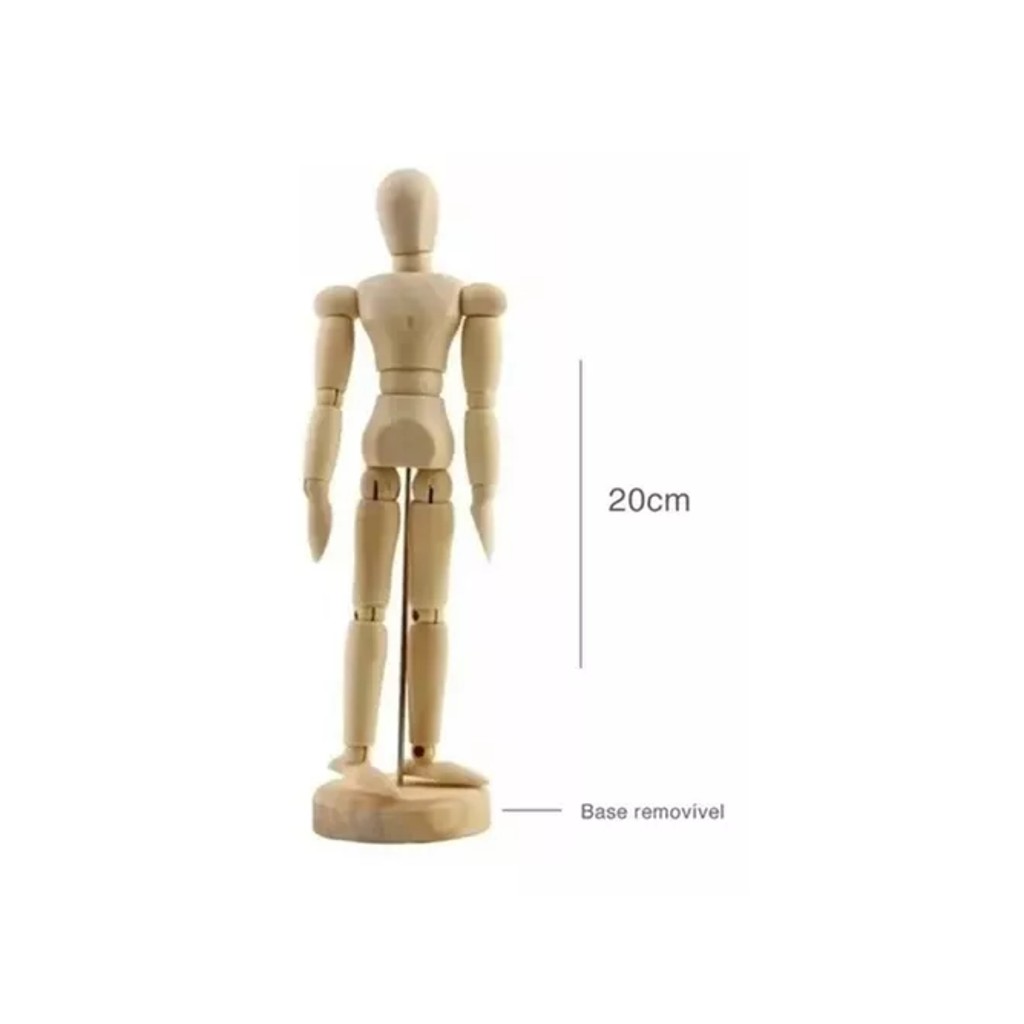 Boneco Articulado De Madeira 20 Cm Manequim Arte Moda | Shopee Brasil