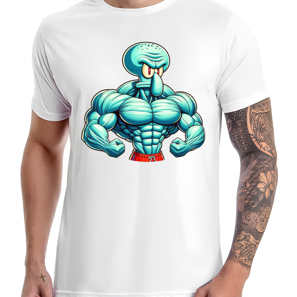 Camiseta Lula Molusco Bob Esponja Maromba Fisiculturista | Shopee Brasil