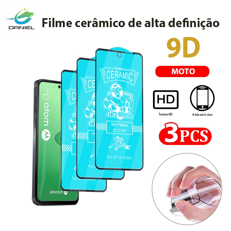 Película Kit 3 Premium Cerâmic HD MOTO G50 G52 G53 G54 G60 G60S G62 G71 G72 G73 Série Modelo À ...