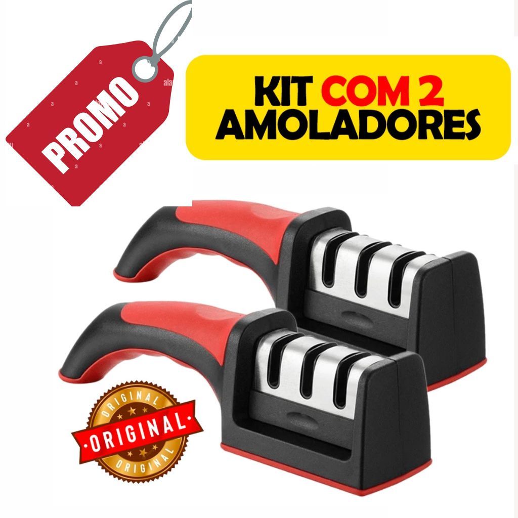 kit com 2 amolador de faca afiador profissional | Shopee Brasil