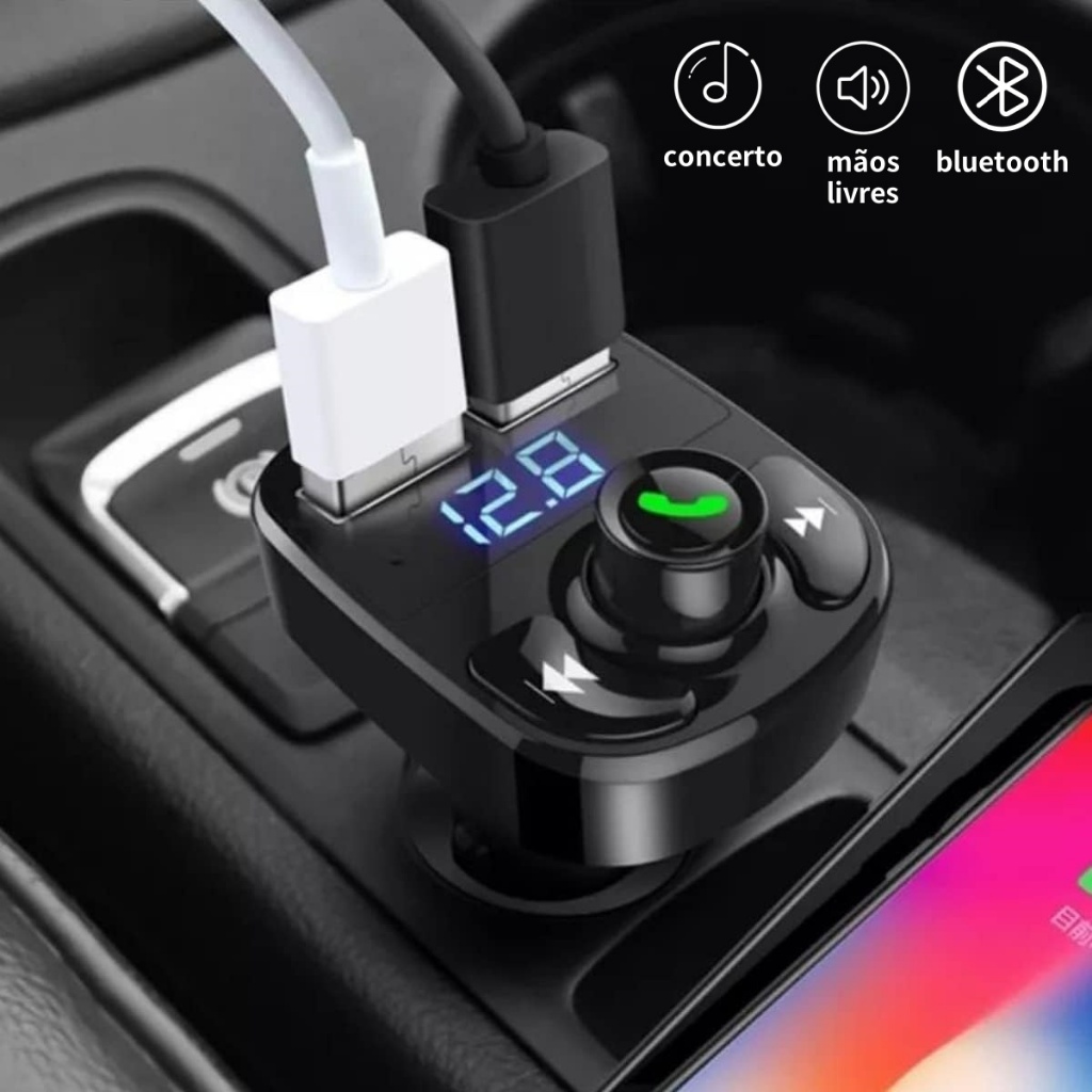 Carregador rápido de isqueiro para carro com porta dupla USB e ...