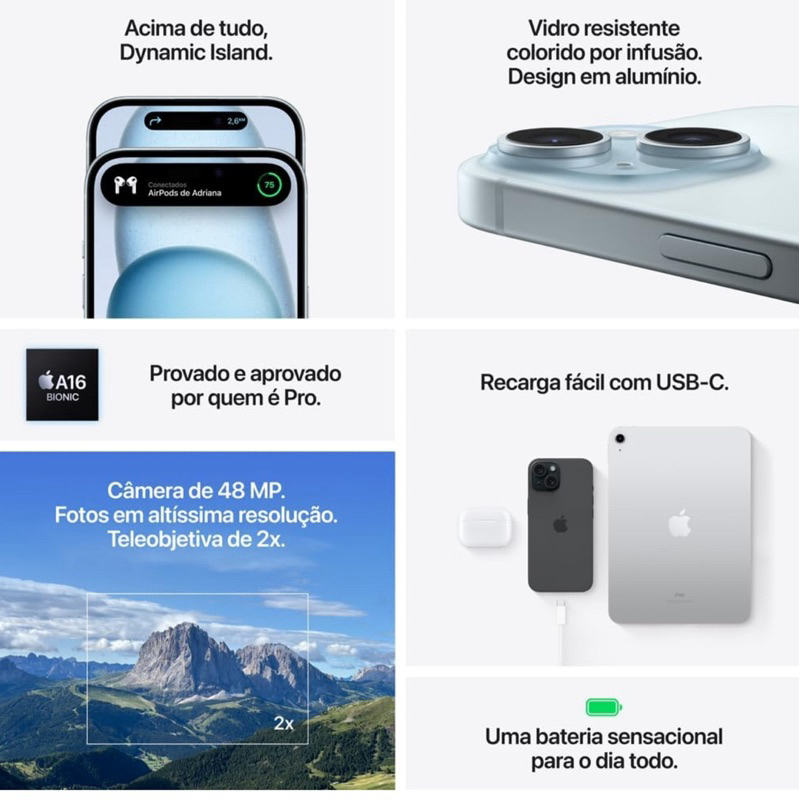 IPhone 15 Lacrado 128gb - 256gb - 1 Ano De Garantia Apple IPhone 15 Lacrado 128gb - 256gb - 1 Ano De Garantia Apple
