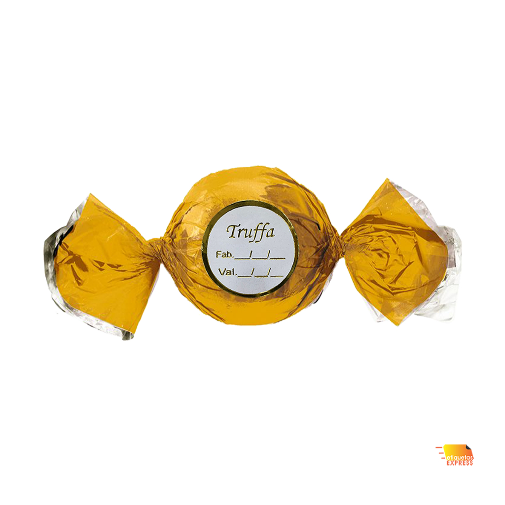 100 Etiquetas Uso Manual para Doce Truffa Validade Fabricação Ouro ...