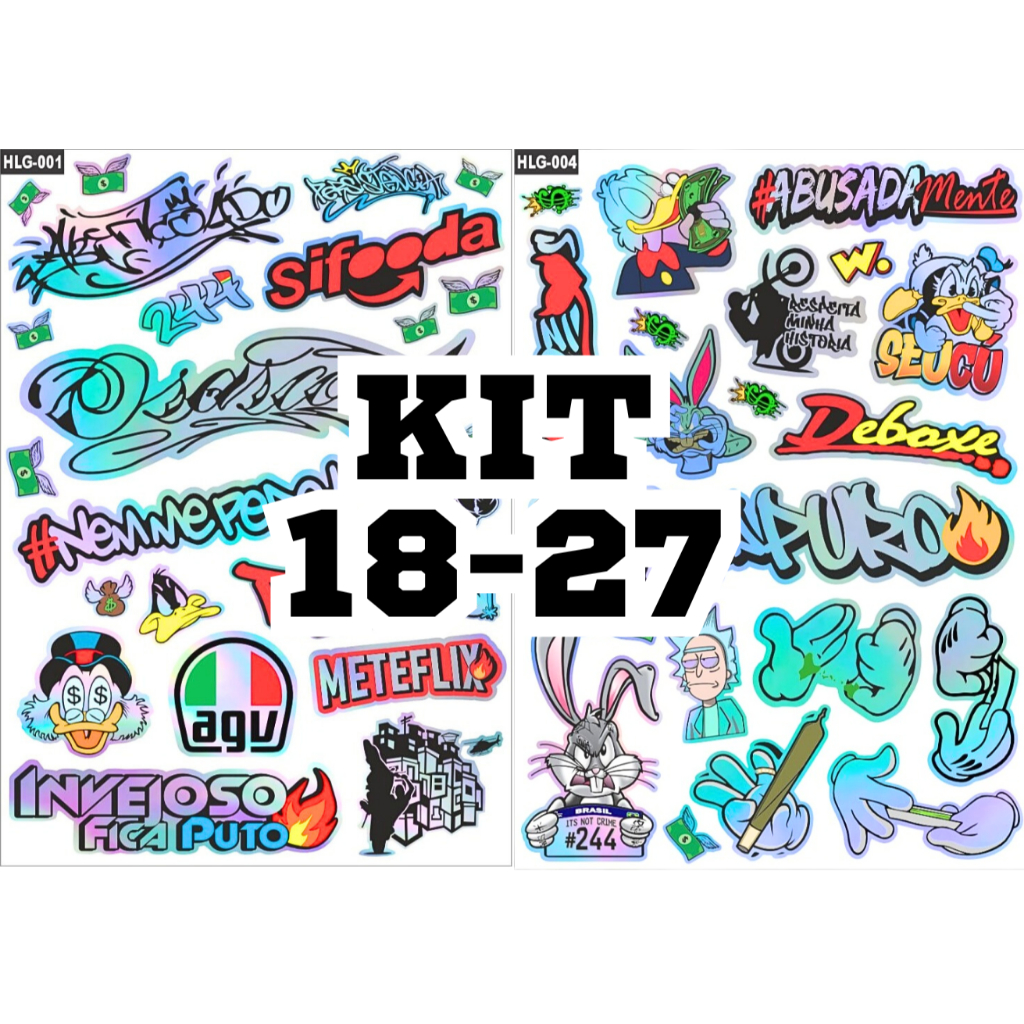 Kit Adesivos Holografico Cartela de Adesivos Para Bike Carro Moto | Shopee Brasil