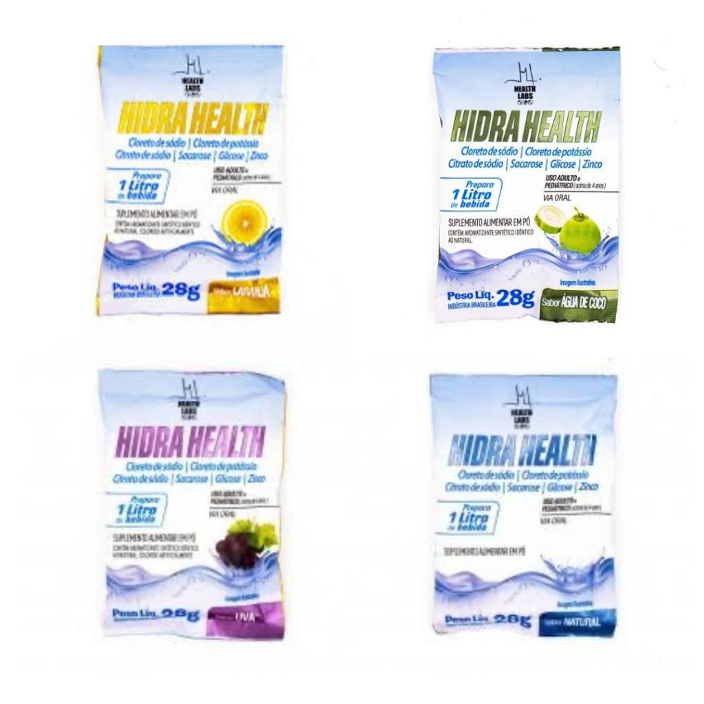 Soro de Hidratação Hidra Health Kit com 4 Sabores Diferentes | Shopee ...