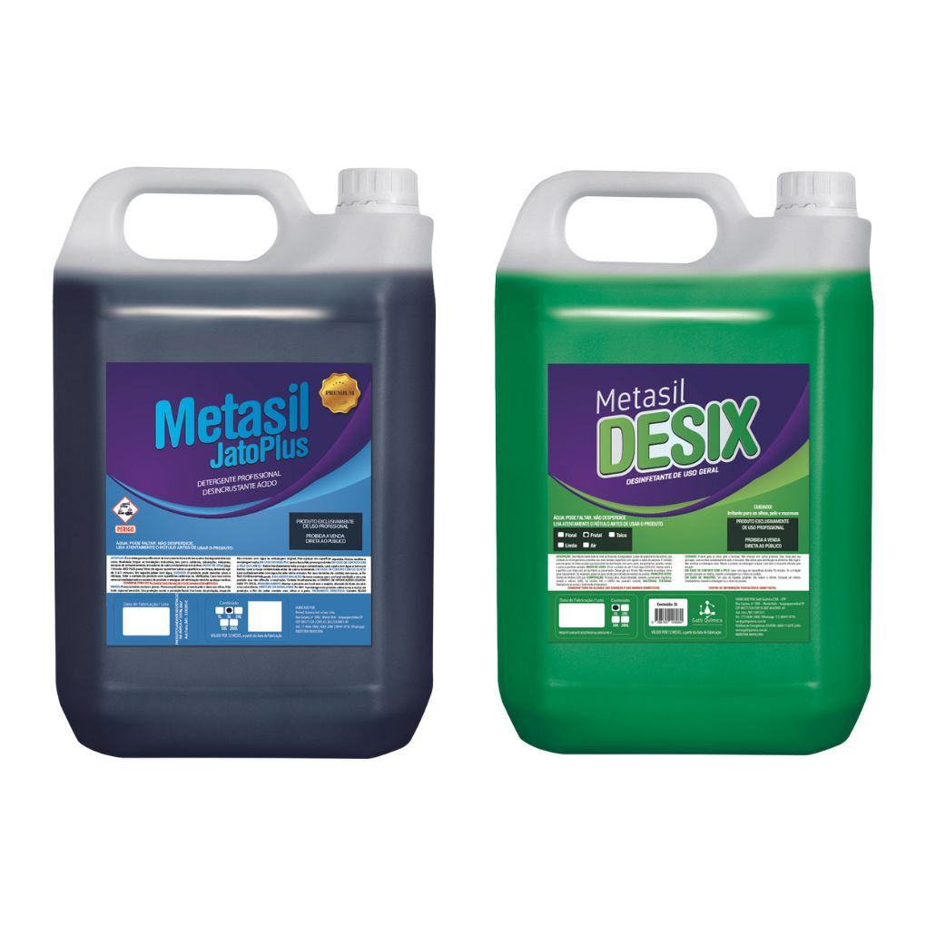 Detergente Ácido Jato Plus Metasil + Bactericida Biodegradável Desix ...