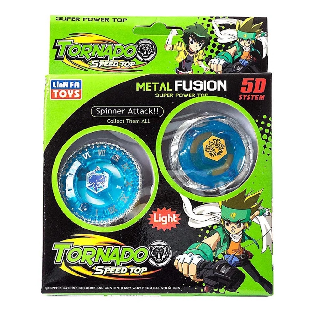 Kit 2 Beyblade Fusion Tornado Metal Blay Blade Com Led | Shopee Brasil