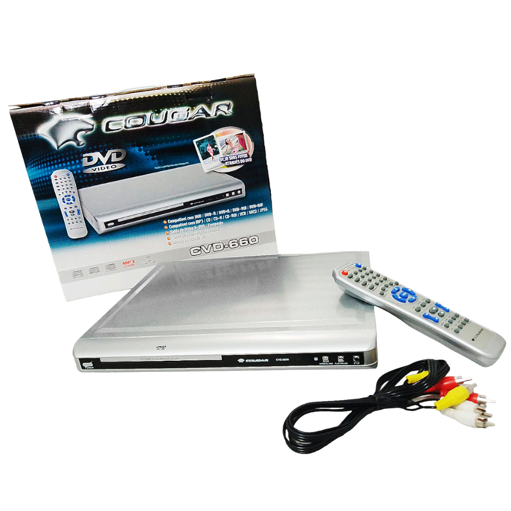 Dvd Player Cougar CVD-660 110/220V Com Controle | Shopee Brasil