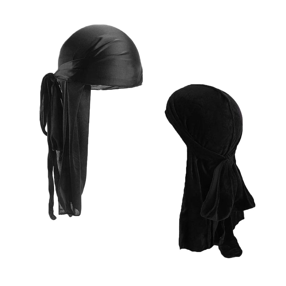 KIT 2 DURAG WAVES Bandana Durag Preta Touca 360waves Dureg Hiphop ...