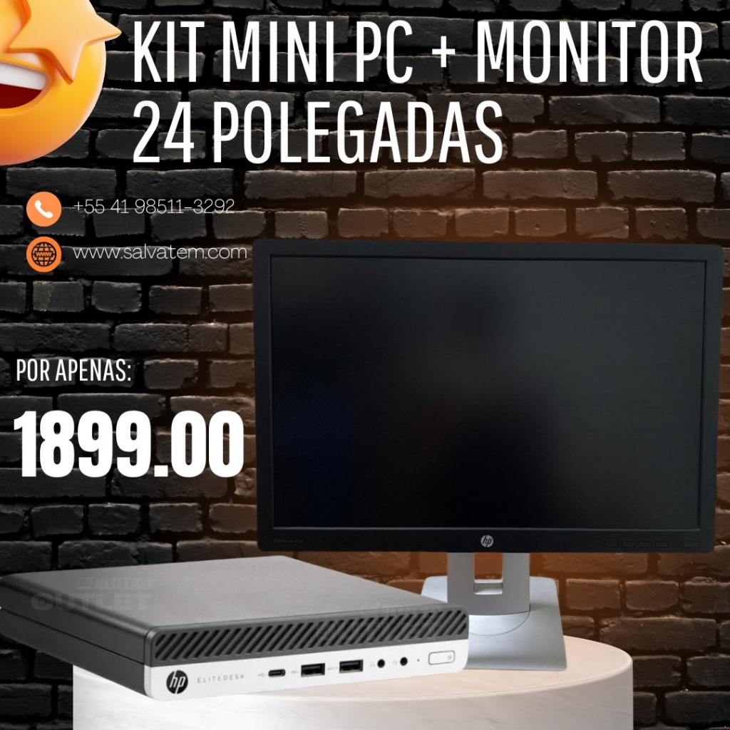 Kit Mini Pc + Monitor 24 Polegadas | Shopee Brasil