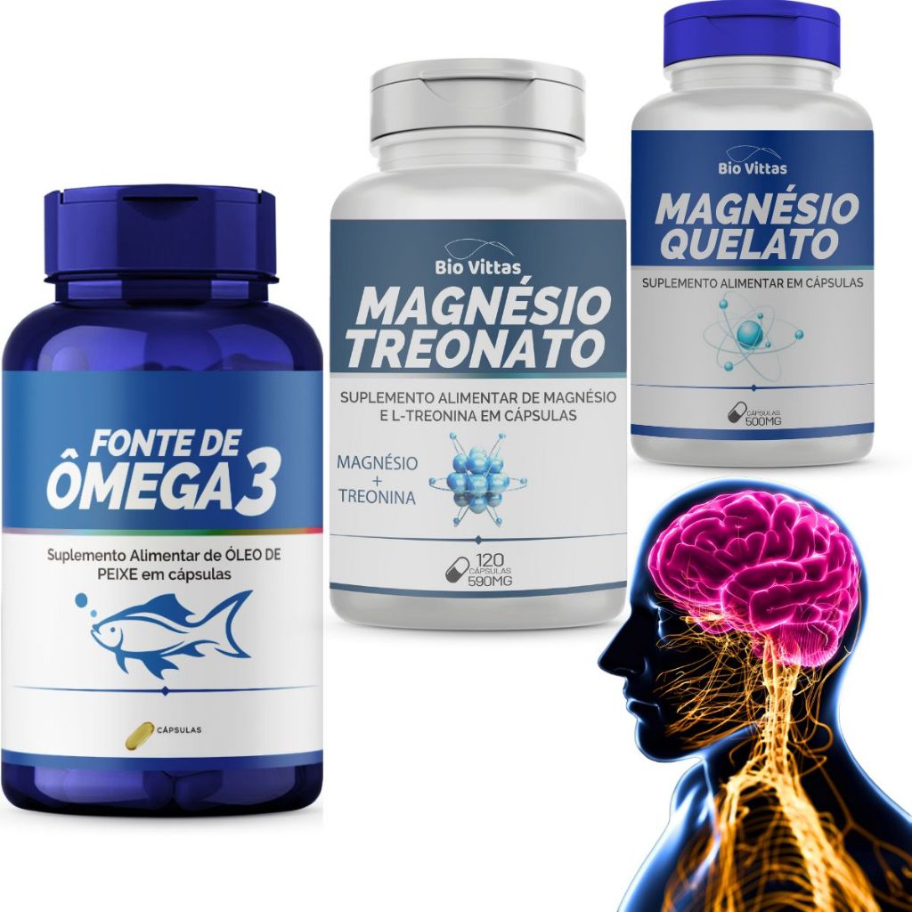 Magnésio Treonato, Quelato e Omega-3: Suporte Total para Vitalidade | Shopee Brasil