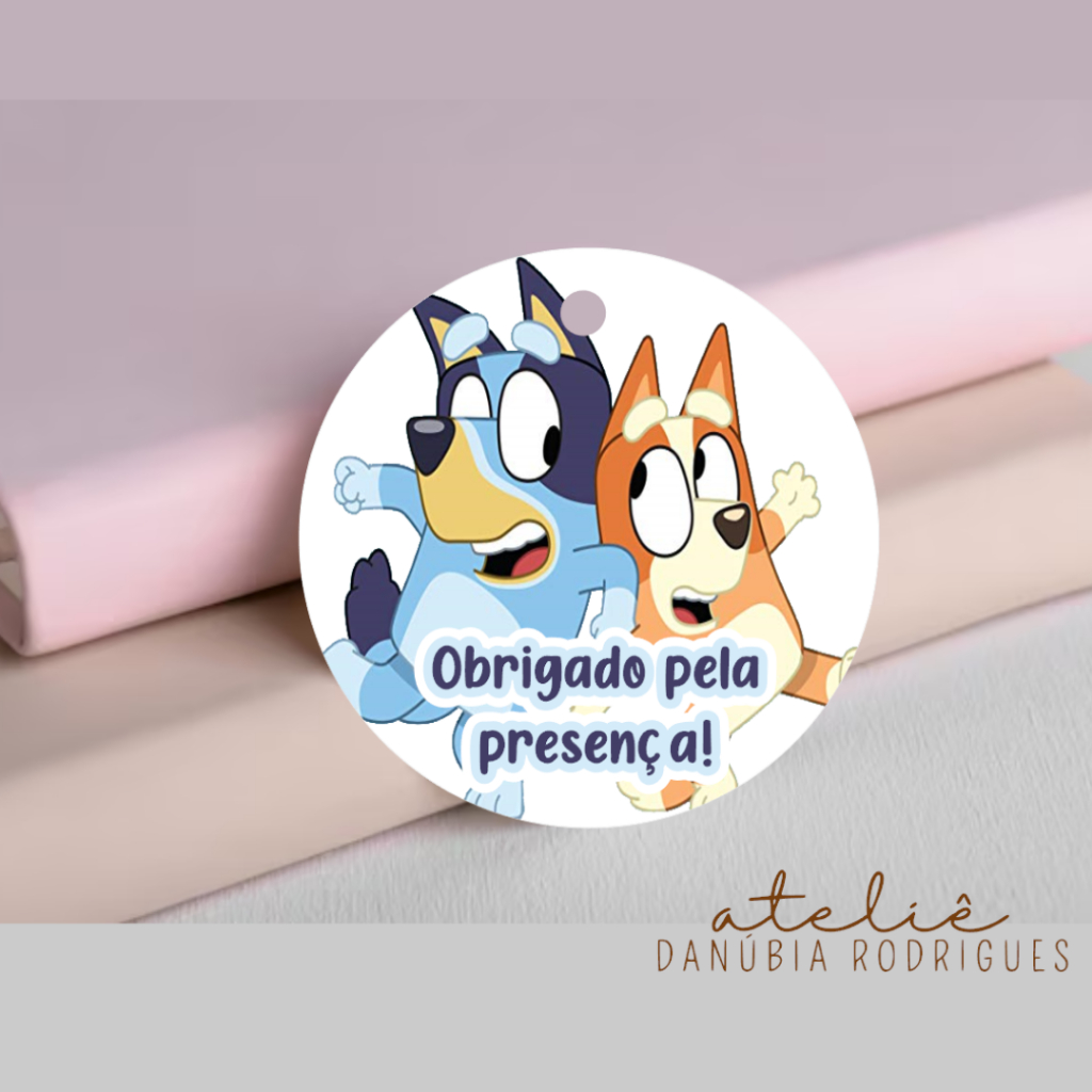 Tag Agradecimento | Bluey e Bingo | Tag Para Lembrancinhas | Shopee Brasil