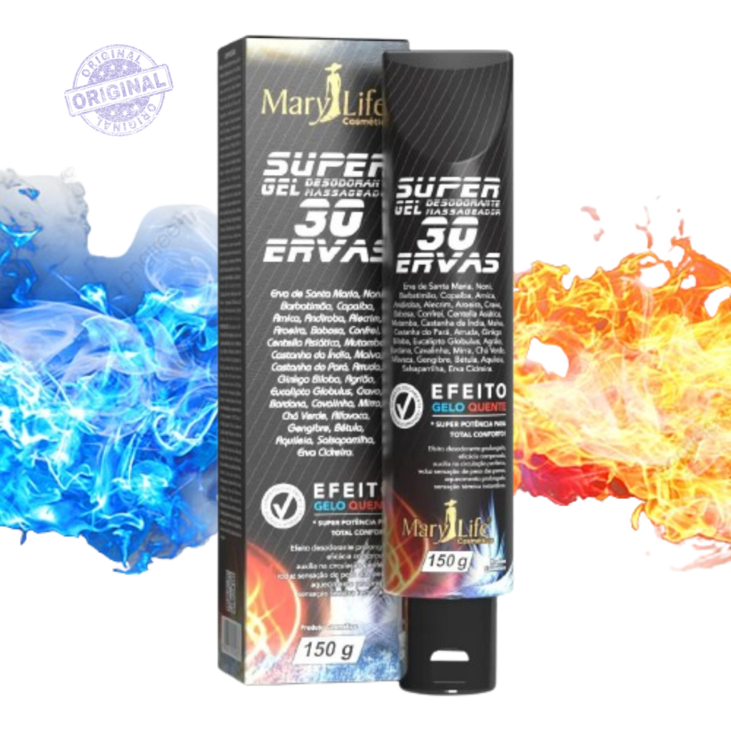 Pamada Super Gel 30 Ervas Dores Musulares Efeito Gelo Quente Inflamação ...