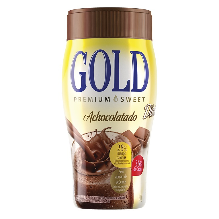 Achocolatado Gold Diet Zero Açúcar Premium Sweet - 200g | Shopee Brasil