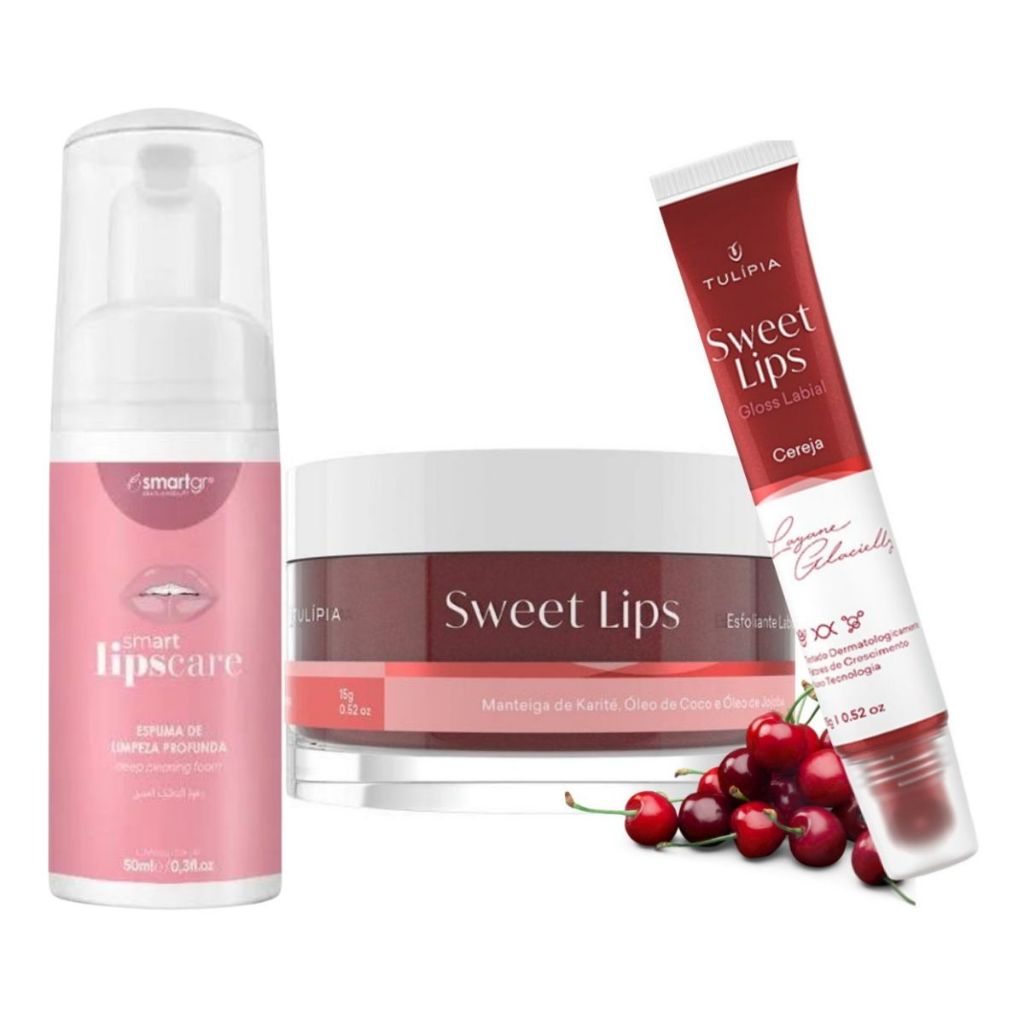 Kit Hidragloss Sweet Lips Gloss Esfoliante e Espuma Labial Hidratante ...