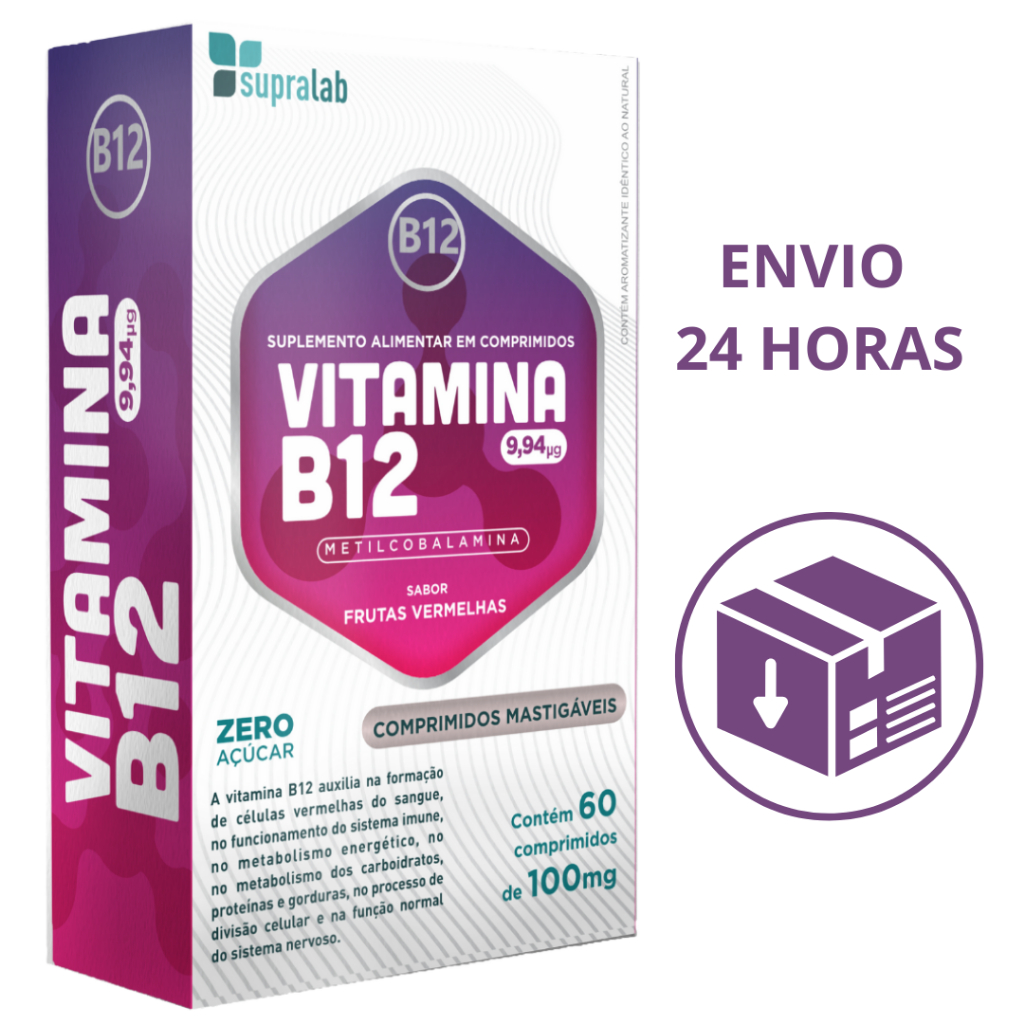 Vitamina B12 Metilcobalamina 60 Comprimidos Mastigáveis Rende 2 meses ...
