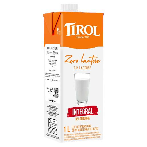 Caixa Leite Tirol UHT 6unidades 1 Litro - Zero Lactose - Integral ...