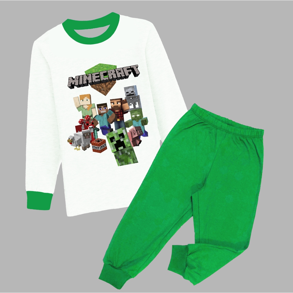 Pijama infantil minecraft, pijama minecraft de frio | Shopee Brasil